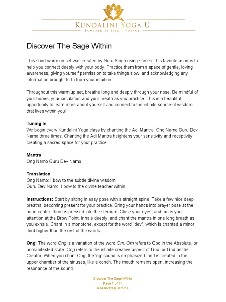 Discover The Sage Within | PDF | Mind–Body Interventions | Hindu Prayer ...