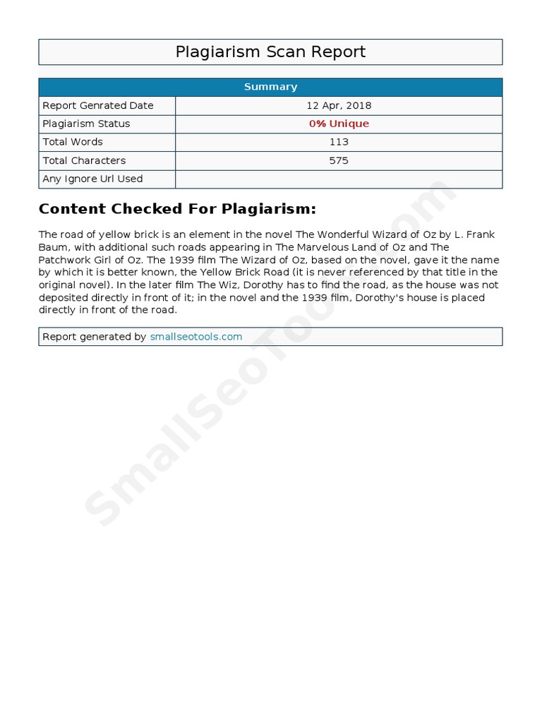 Plagiarism Scan Report: Content Checked For Plagiarism | PDF