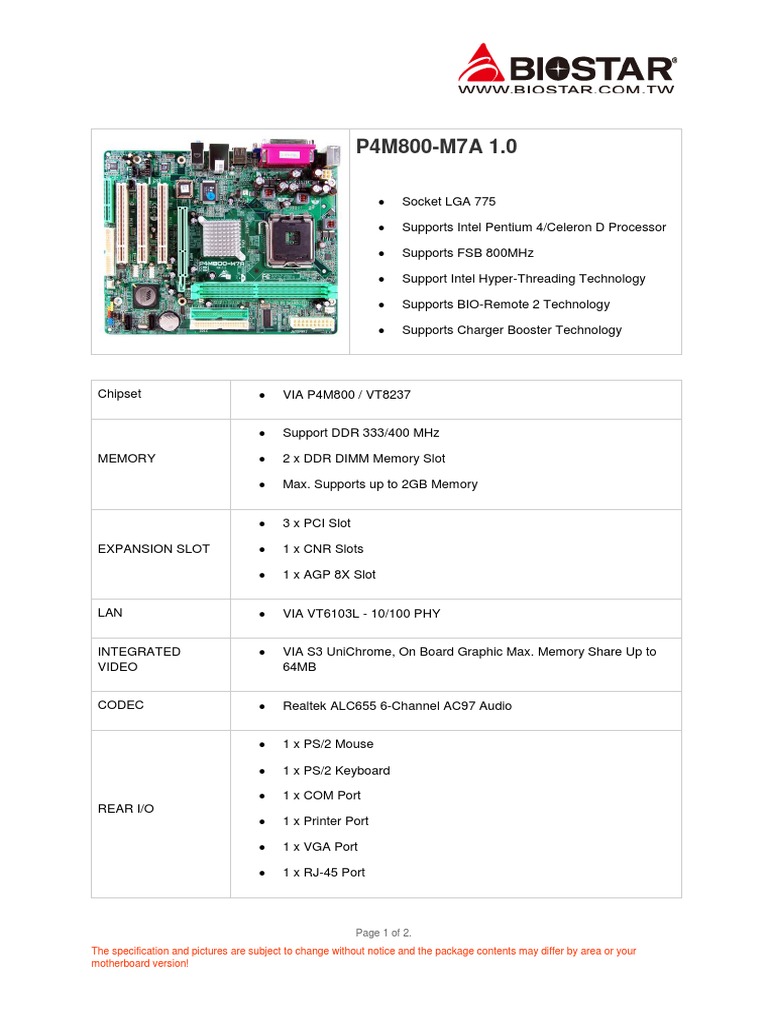 P4m800-M7a 20171004 | PDF | Computer Hardware | Computer Related ...