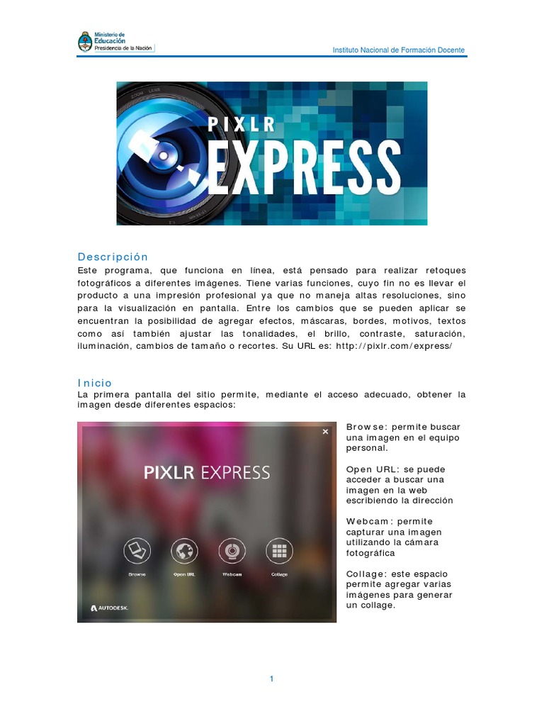 Editor de imágenes en línea: Pixlr Express | PDF | Ventana (informática ...