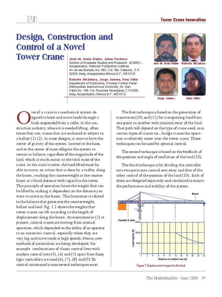 Design, Construction and Control of A Novel Tower Crane | PDF | Crane ...