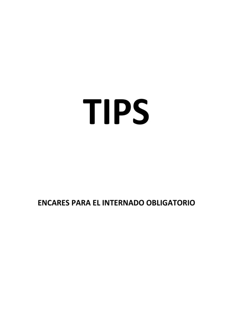 Tips Encares para El Internado Obligatorio PDF | PDF | Inflamación | Especialidades Medicas