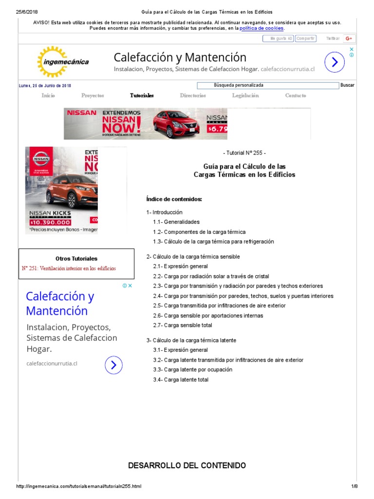 Guía para El Cálculo de Las Cargas Térmicas en Los Edificios | PDF ...