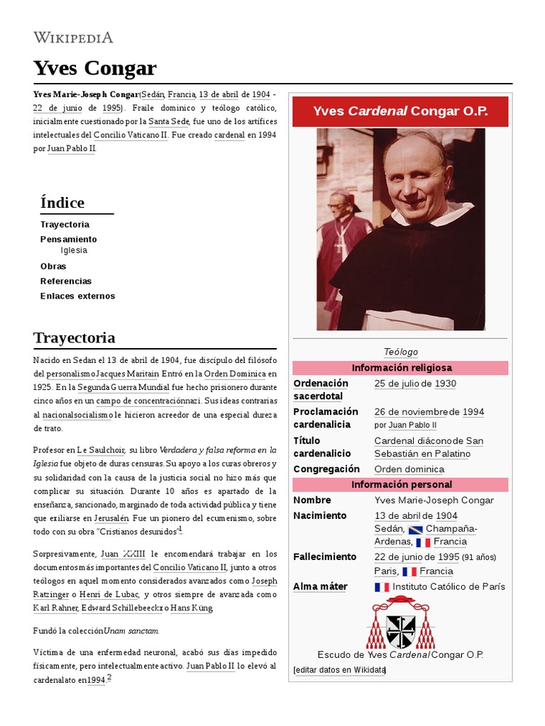 Yves Congar | PDF | Iglesia Católica | Líder religioso