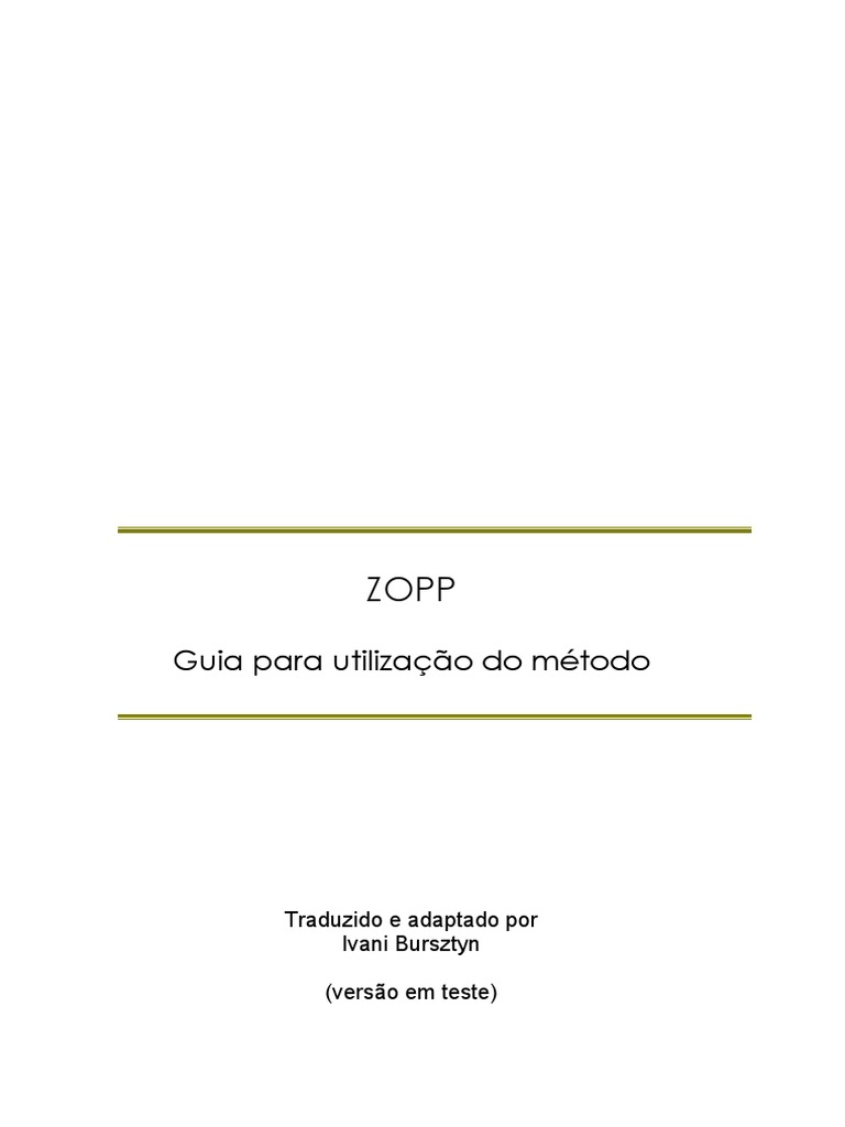 Guia Uso Método ZOPP | PDF | Humano | Planejamento