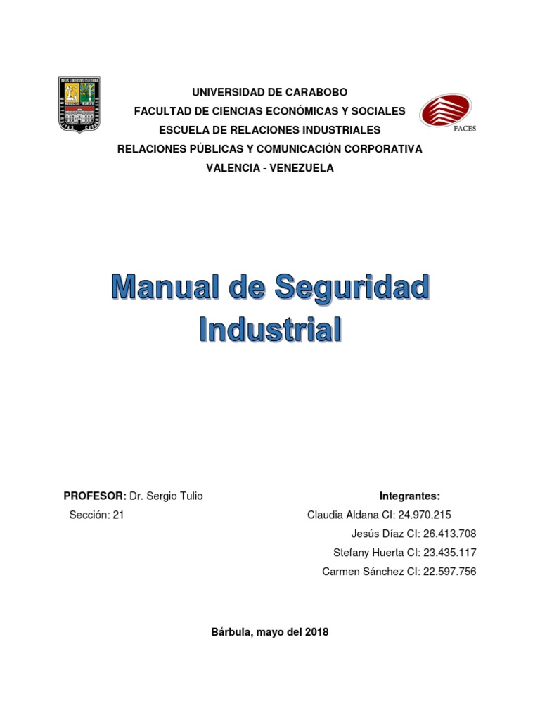 Manual de Seguridad Industrial - Word - Relaciones Publicas | PDF | Seguridad | Bienestar