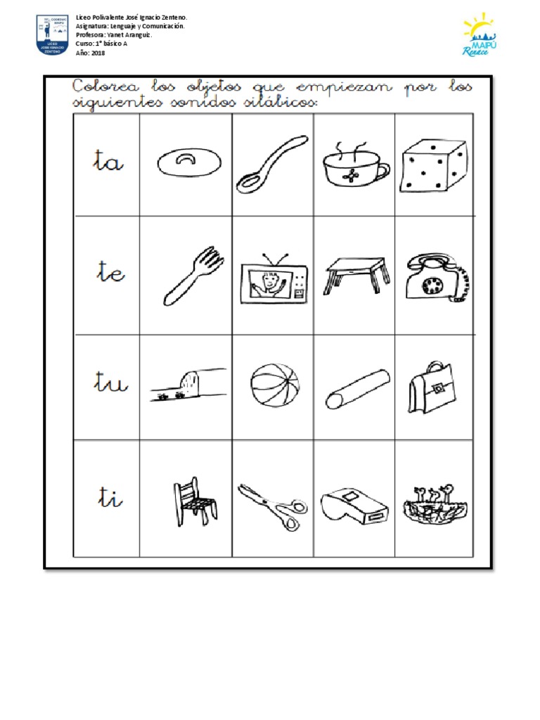 Actividades de La Letra t