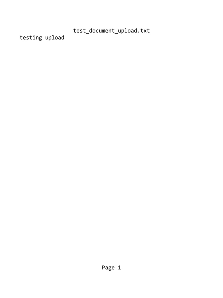 Test - Document - Upload - TXT Testing Upload | PDF