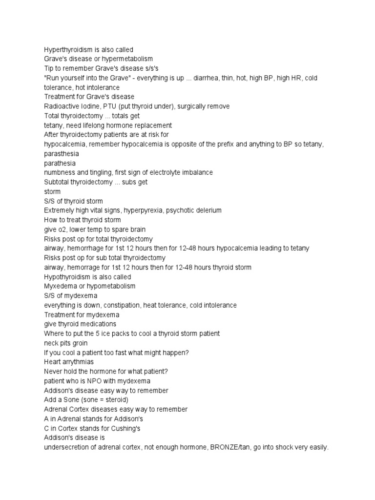 Nclex Cheat Sheet | PDF | Hyperthyroidism | Childbirth