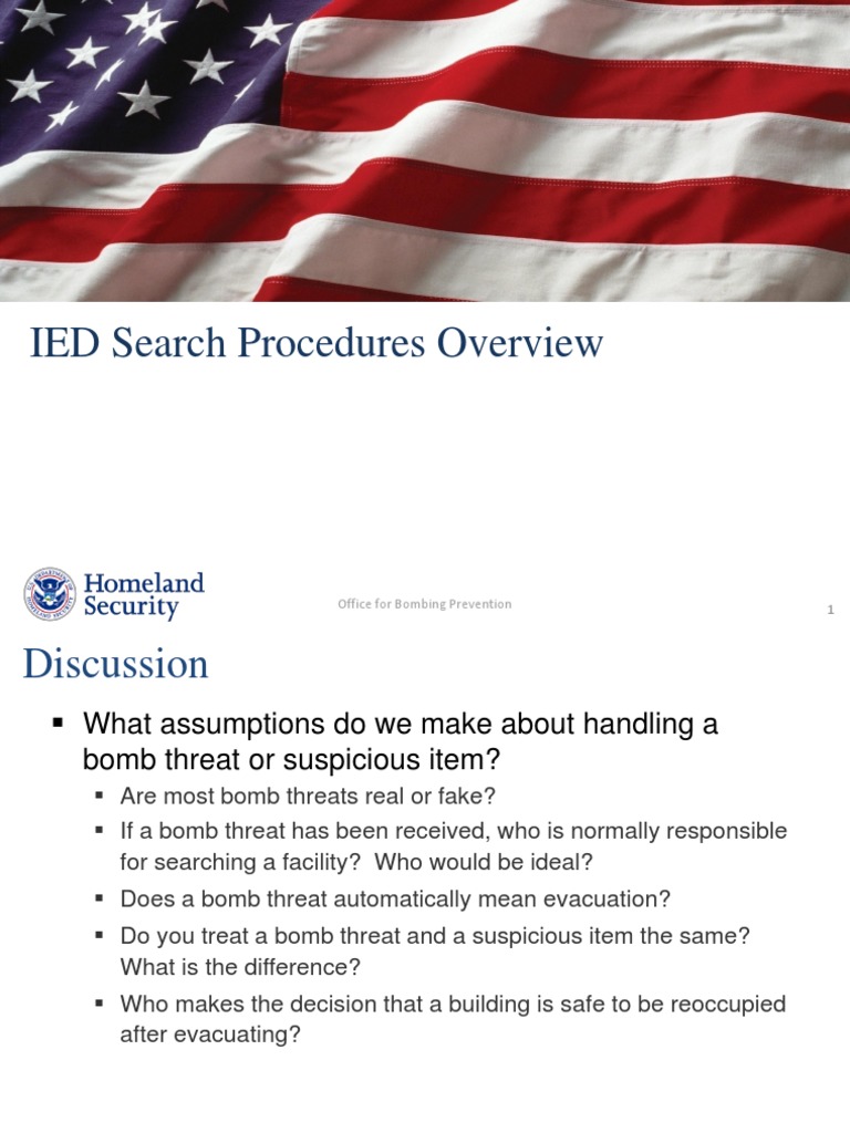IED Search Procedures and Bomb Threat Response: A Comprehensive Guide ...