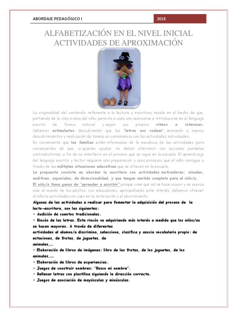 Alfabetización en El Nivel Inicial | PDF | Lectura (proceso) | Aprendizaje