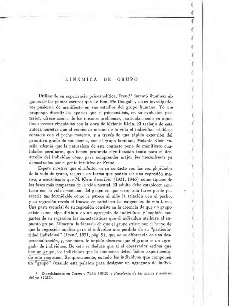 Bion, W. - Dinámica de Grupo | PDF