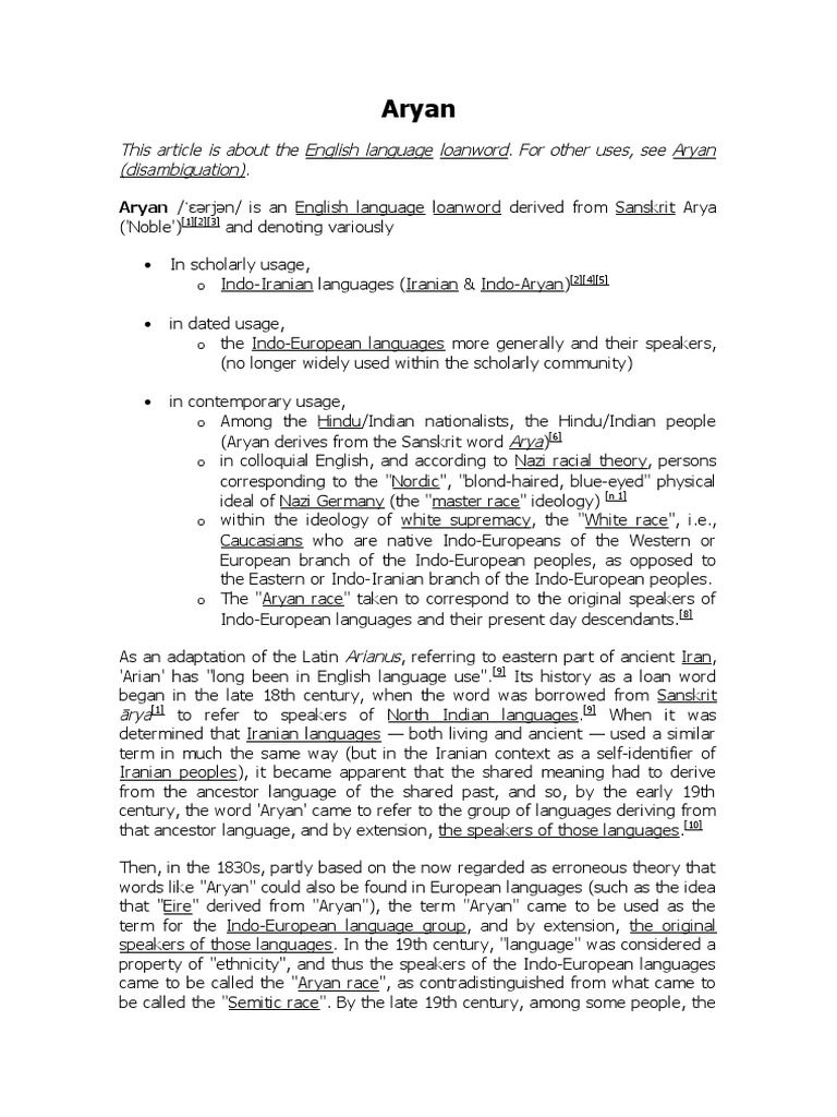 Understanding Aryan Identity and Usage | PDF | Ethnicity | Ethnic Groups