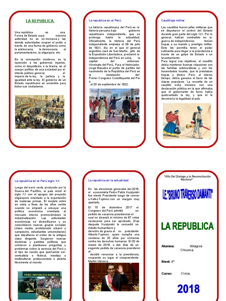 Triptico La Republica | PDF | República | Perú