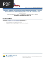 Dixon's Q-Test Critical Values Table | PDF | Analysis | Methodology