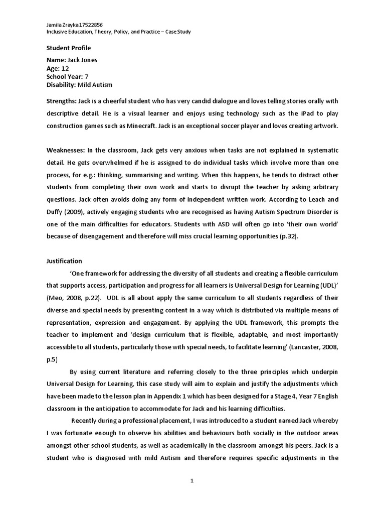 Case Study | PDF | Inclusion (Education) | Special Education