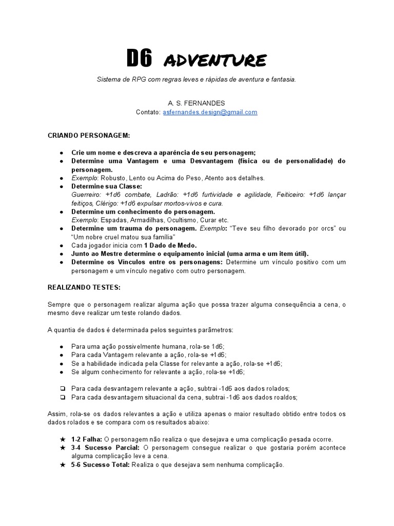 d6 Adventure | PDF | Munição | Jogos de RPG