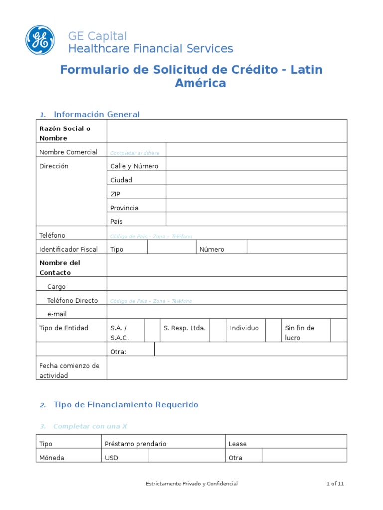 Formulario de Solicitud de Credito | PDF | Préstamos | Finanzas (general)