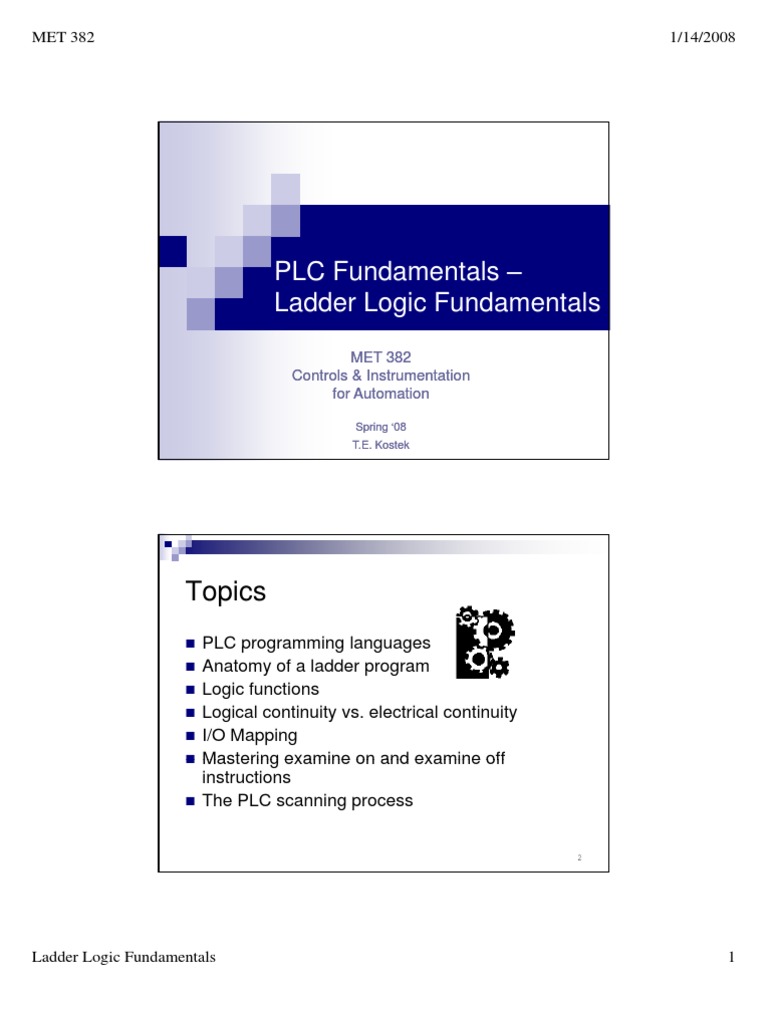 Ladder Logic Fundamentals PLC Tutorial | PDF | Programmable Logic ...