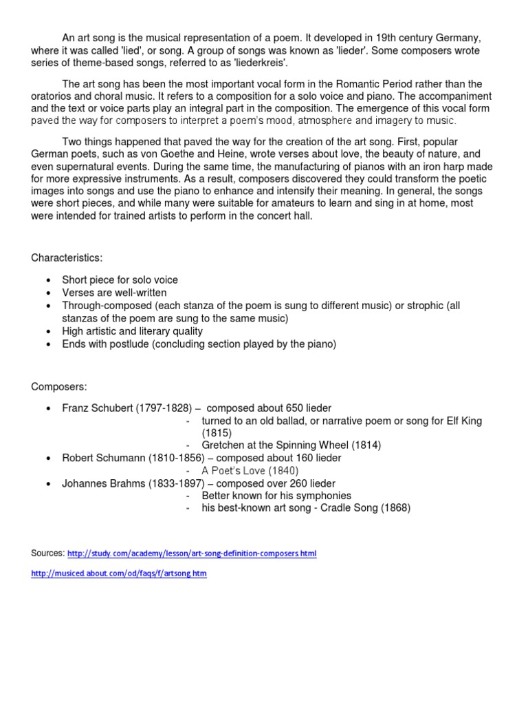 Understanding German Lieder and Art Songs | PDF | Art