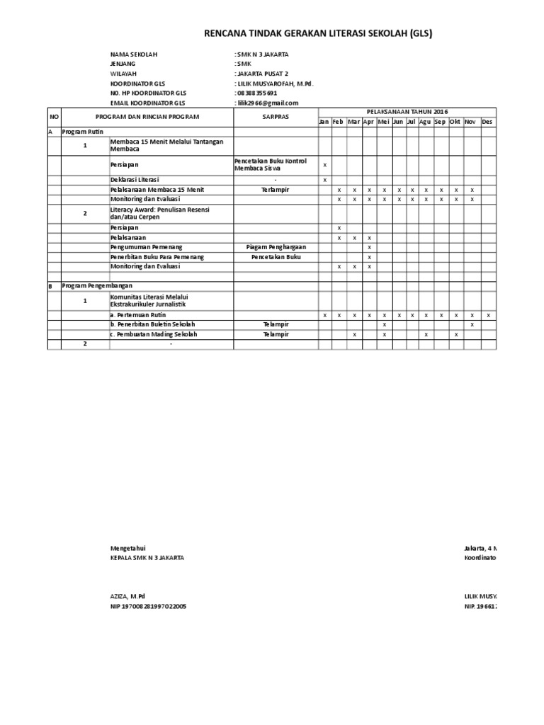 Program Kerja Literasi | PDF