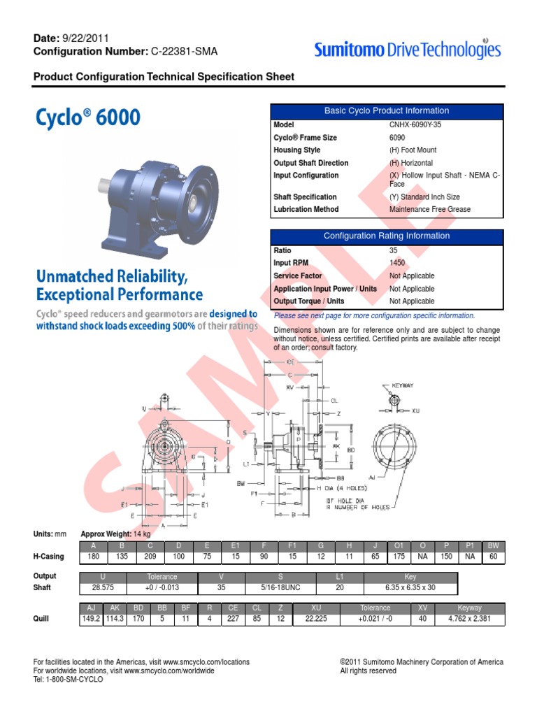 Sample SMA Tech Spec | PDF | Engines | Machines