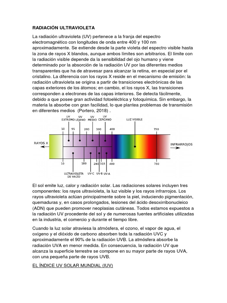Índice y tipos de radiación UV | PDF | Ultravioleta | Radiación ...