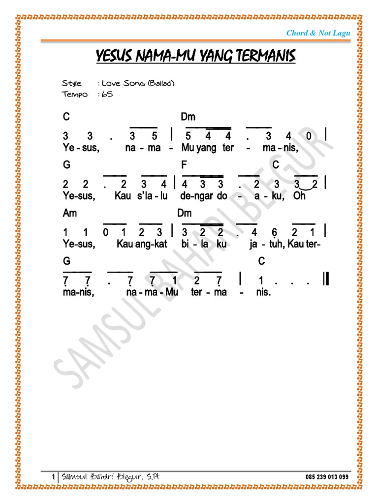 Yesus Nama-Mu Yang Termanis (C) | PDF