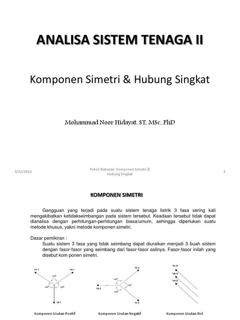 3 - Komponen Simetri & Hubung Singkat | PDF