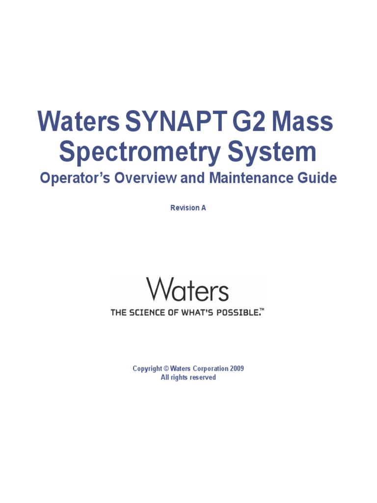Waters Synapt g2 Mass Spectrometry System Oomgra | PDF | Electrospray ...