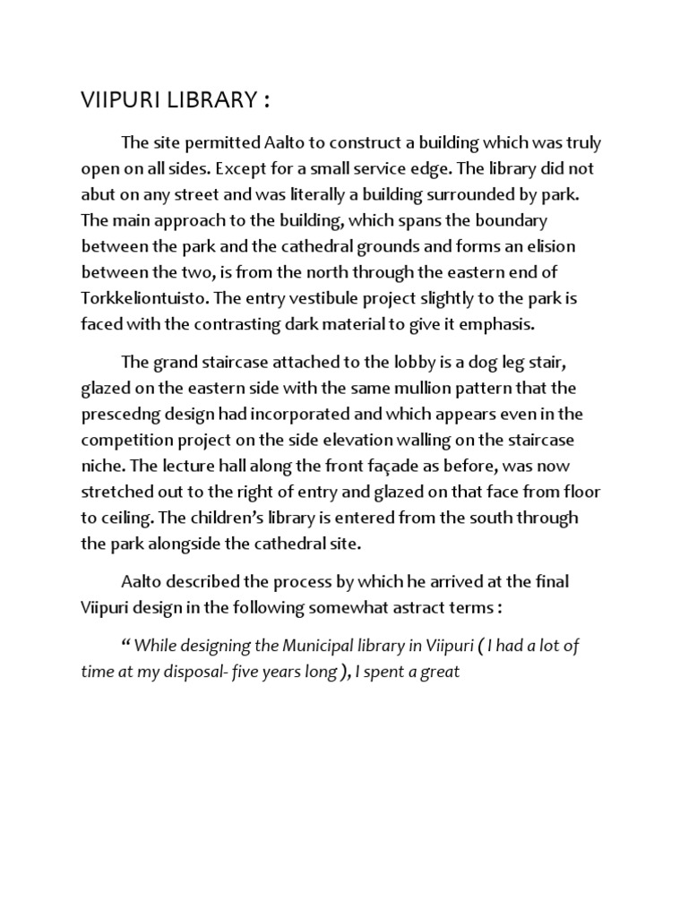 Viipuri City Library Design Overview | PDF | Suburbs Of Brisbane ...