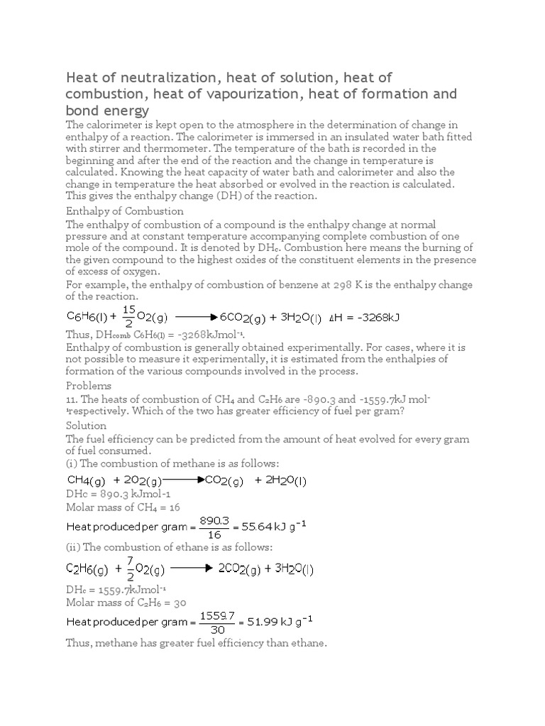 Heat of Neutralization | PDF | Solubility | Acid