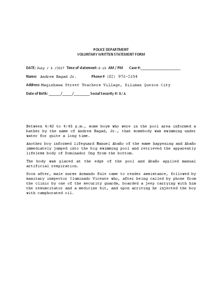 Police Report | PDF | Criminal Law | Violence