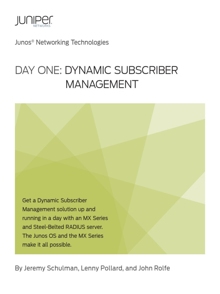Dynamic Subscriber Management: Day One | PDF | Radius | Ip Address