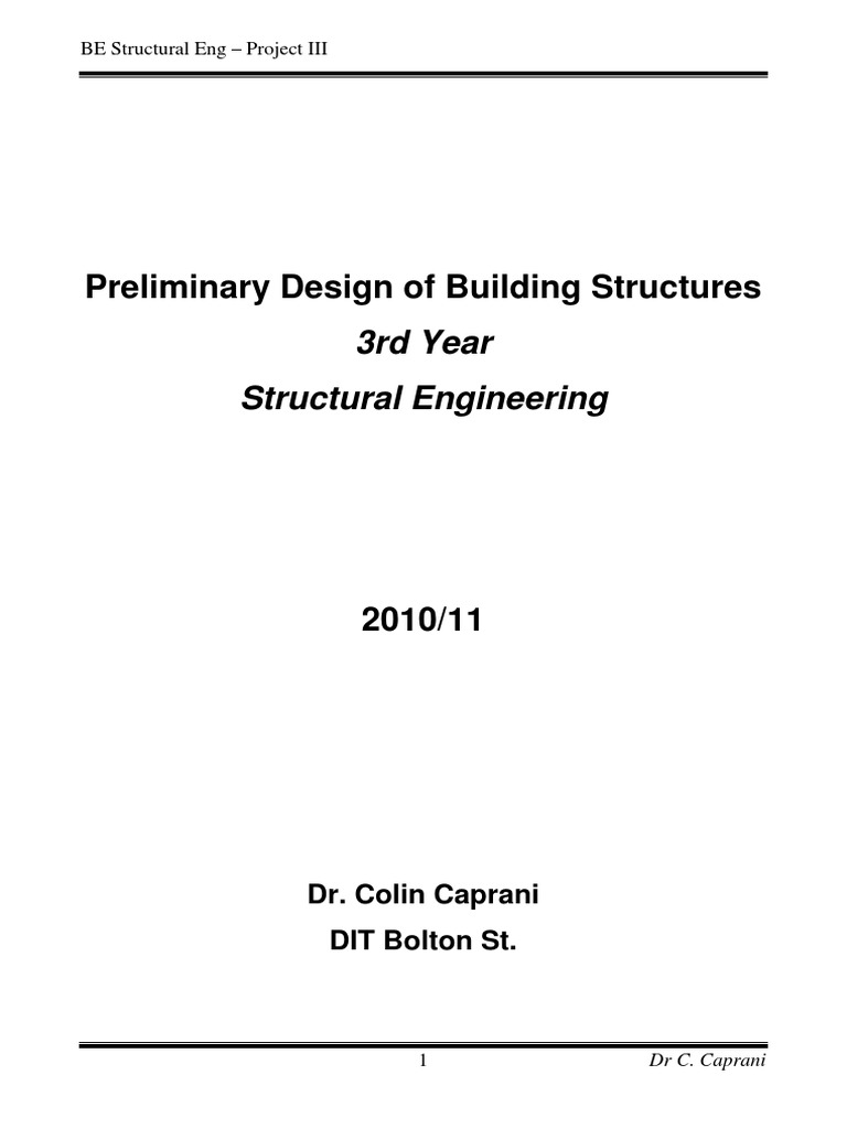 Colin Caprani - Preliminary Design of Building Structures PDF | PDF