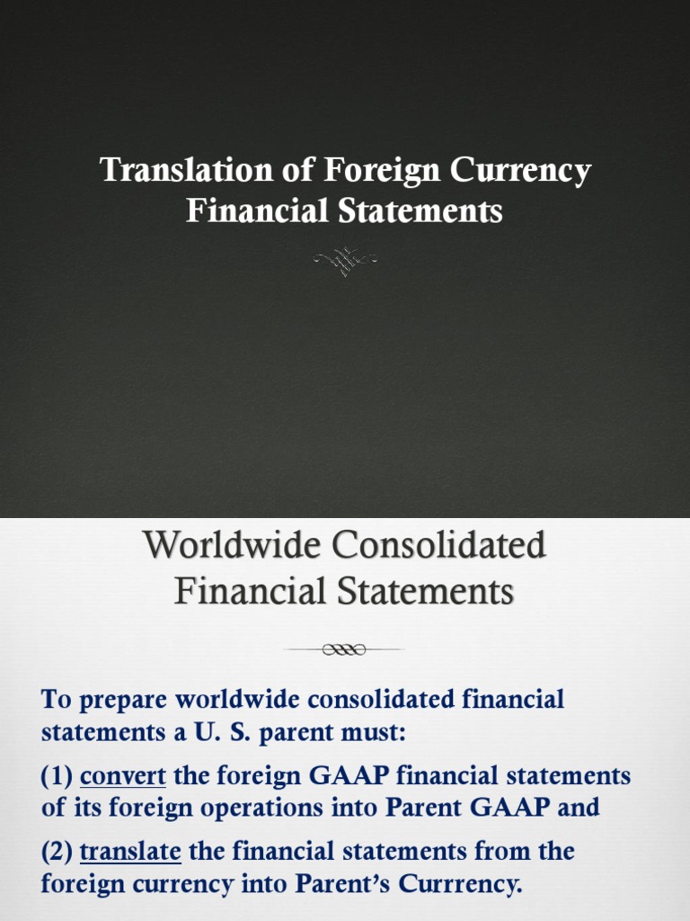 Translation of Foreign Currency Financial Statements | PDF ...