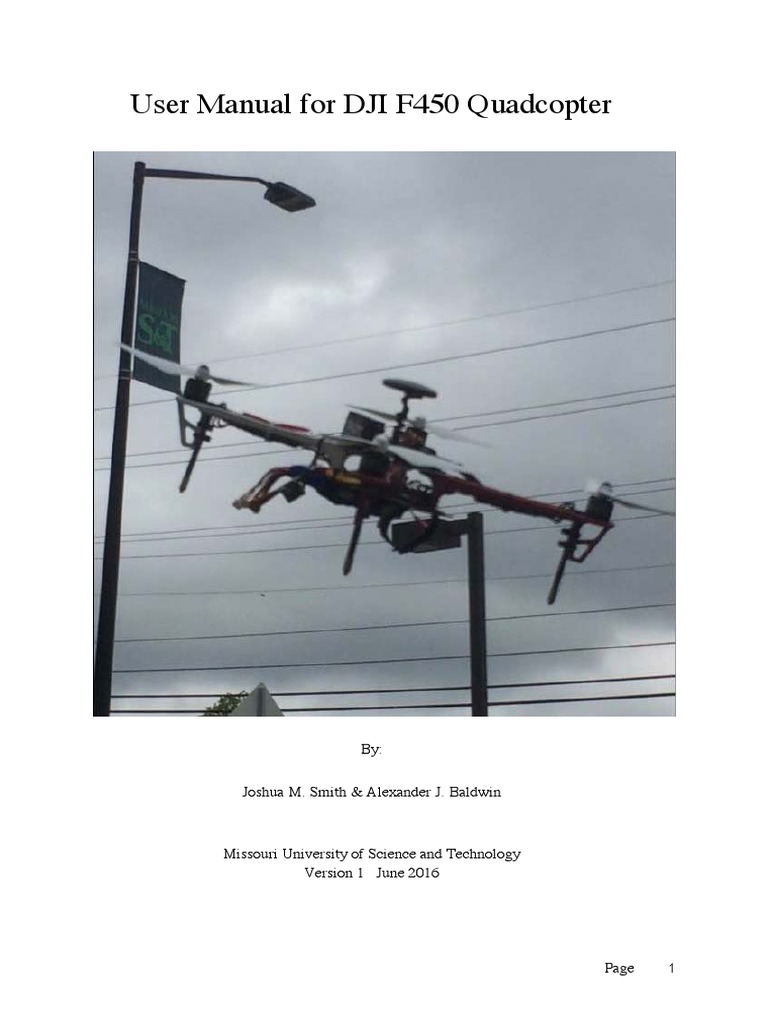 DJI F450 Quadcopter User Manual | PDF | Quadcopter | Unmanned Aerial ...