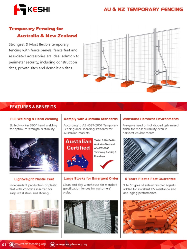 AU Temporary Fencing Catalog | PDF | Galvanization | Building Materials