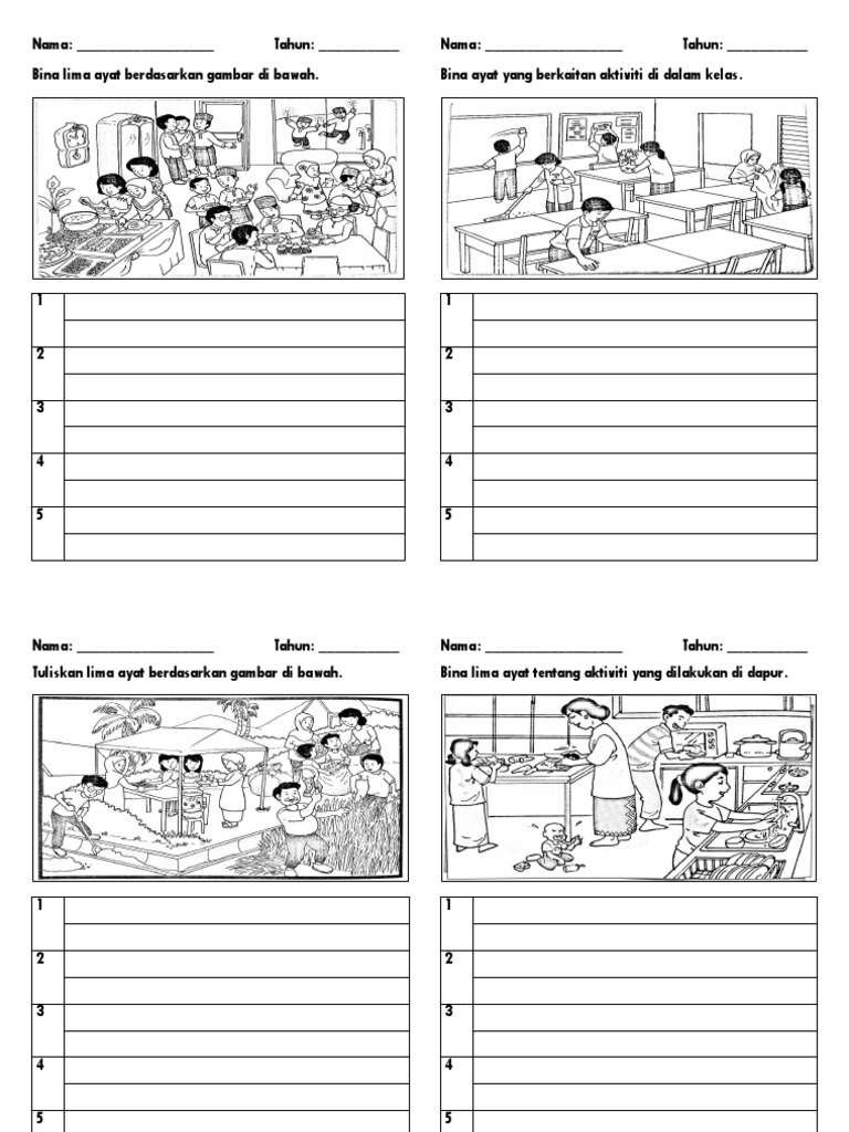 Bina Ayat Berdasarkan Gambar Tahun 4 Penulisan Bina Ayat Berdasarkan