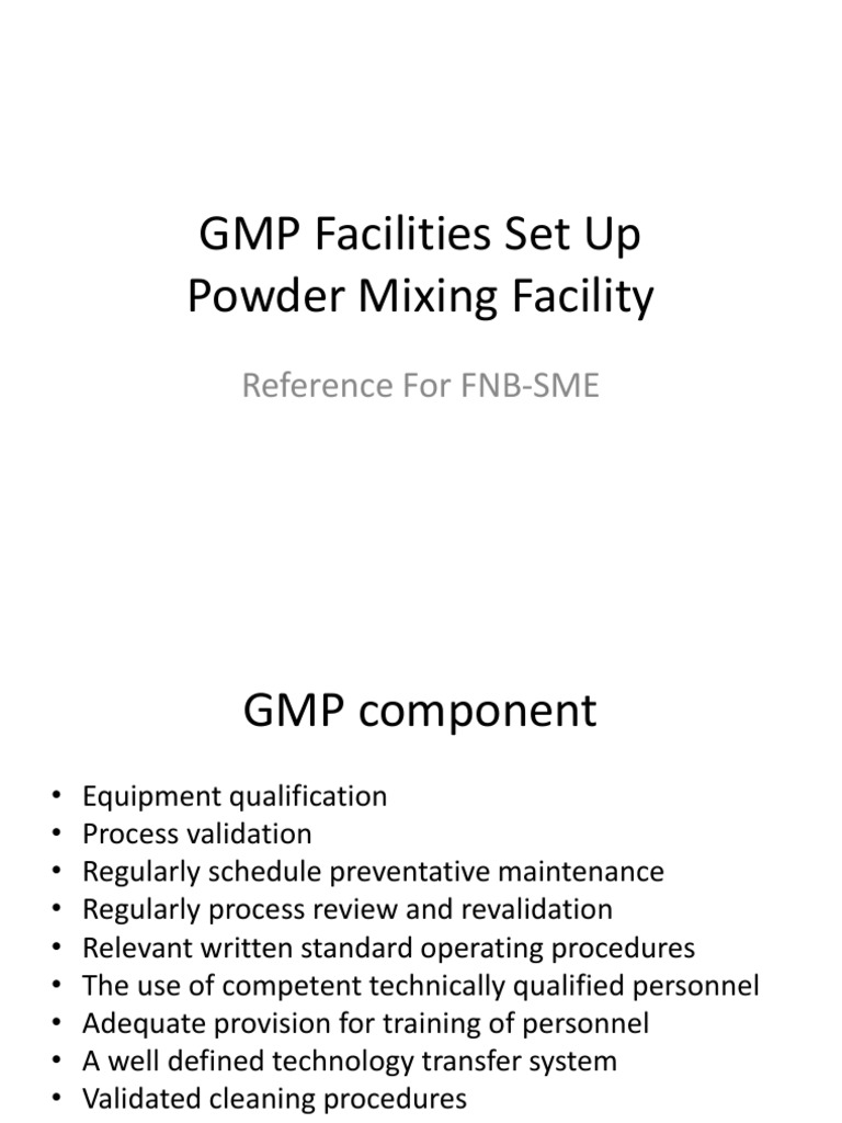 GMP Facilities Set Up V2 | PDF | Building Engineering | Economic Sectors