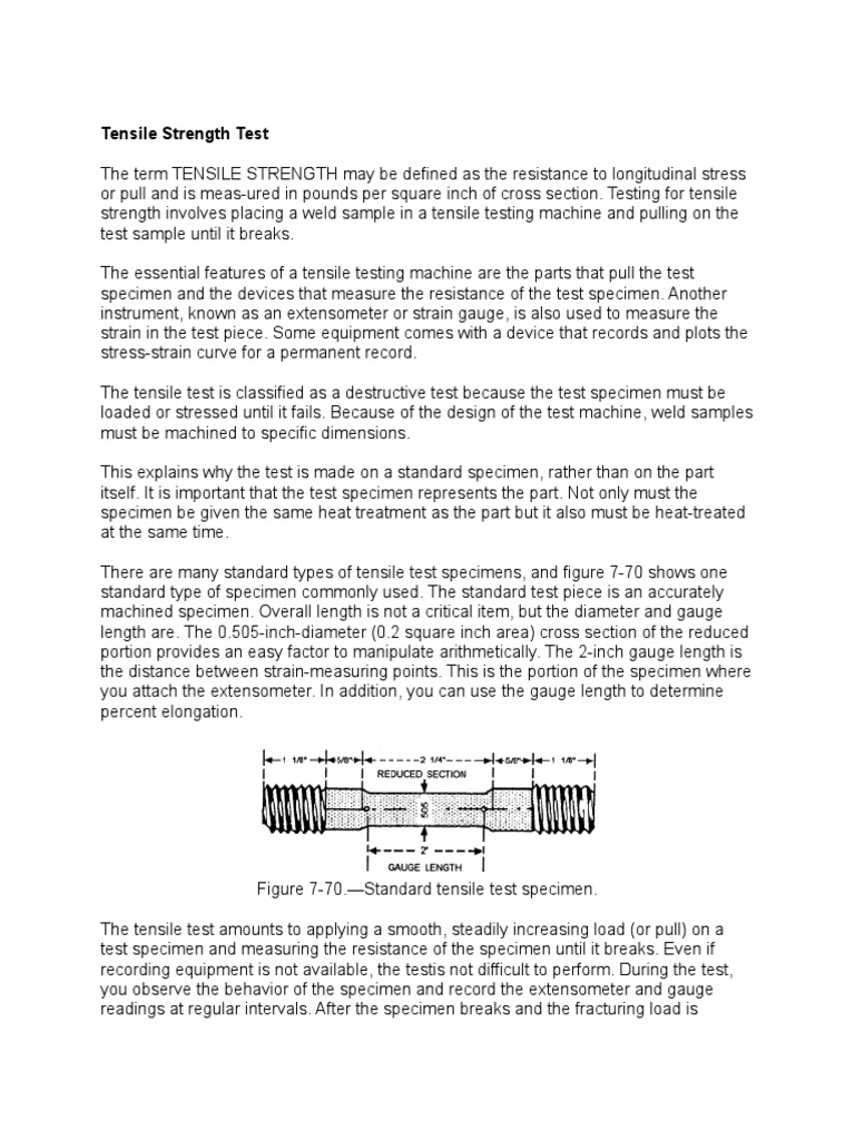 Tensile Strength Test | PDF | Ultimate Tensile Strength | Strength Of ...