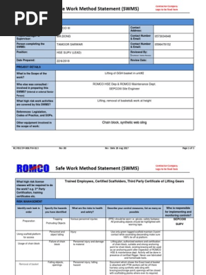 Safe Work Method Statement Format PDF Scaffolding Safety, 58% OFF