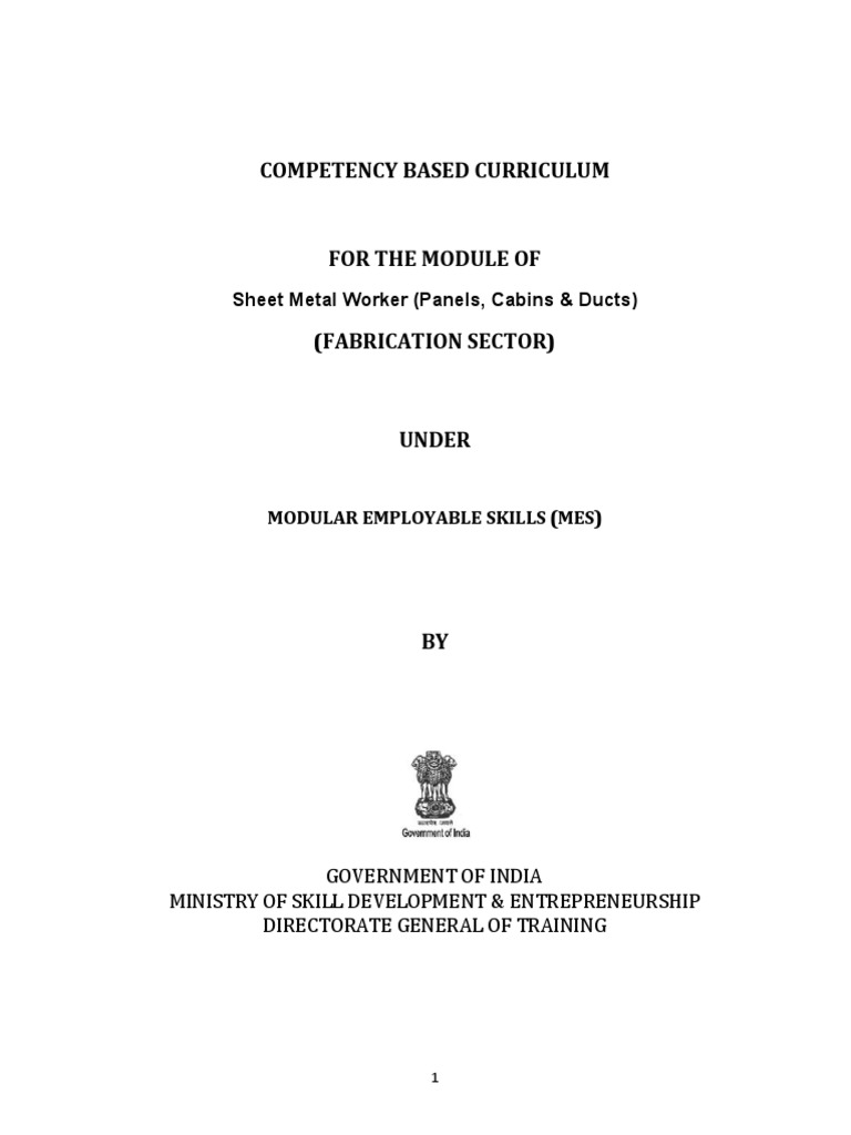 Curriculum-Sheet Metal Worker (Panels, Cabins & Ducts) | PDF | Welding ...