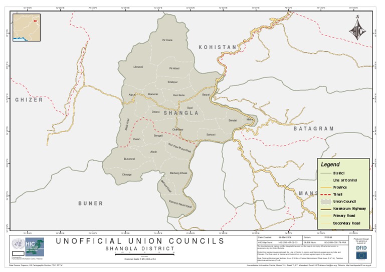 Shangla District Map Overview | PDF | Geographical Technology | Geomatics