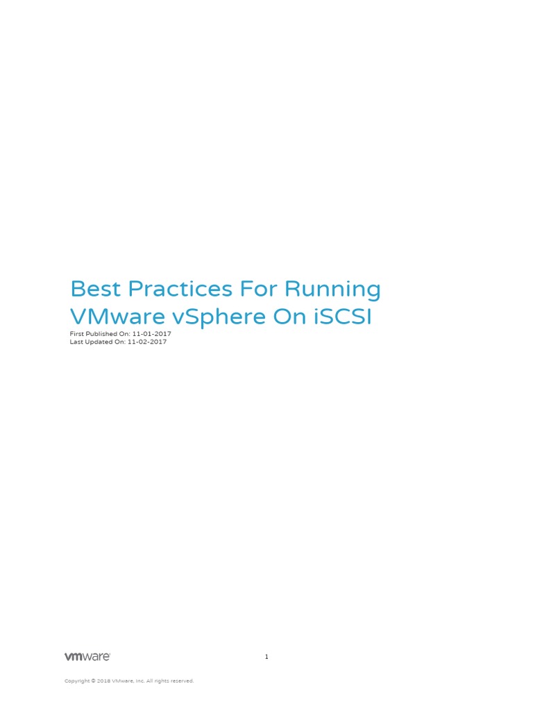 Best Practices For Running VMware VSphere On ISCSI | Download Free PDF | Computer Network ...