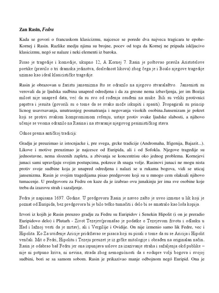 Zan Rasin, Fedra | PDF