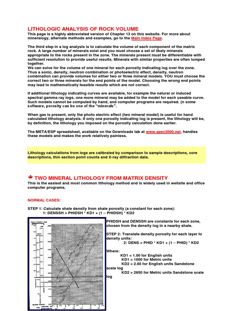 Lithology Analysis from Well Logs: A Guide to Two-Mineral and Three ...