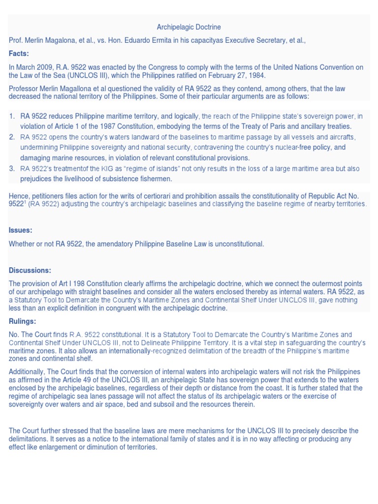 Archipelagic Doctrine | PDF | Territorial Waters | Government