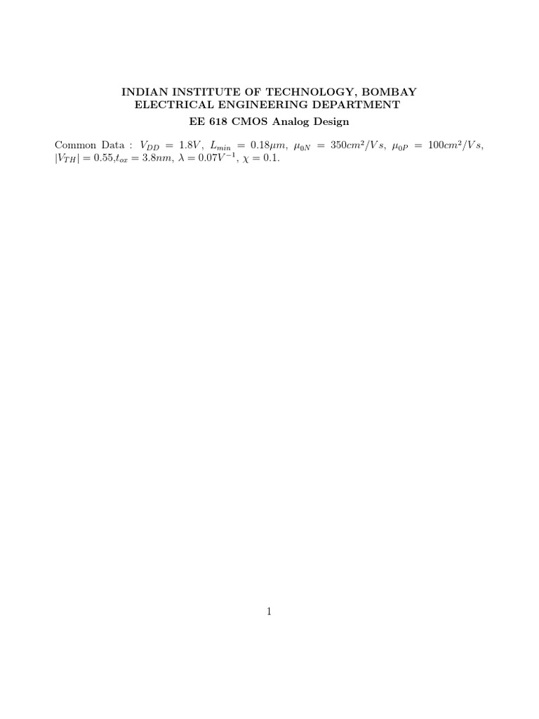 Ee618 PDF | PDF | Mosfet | Amplifier