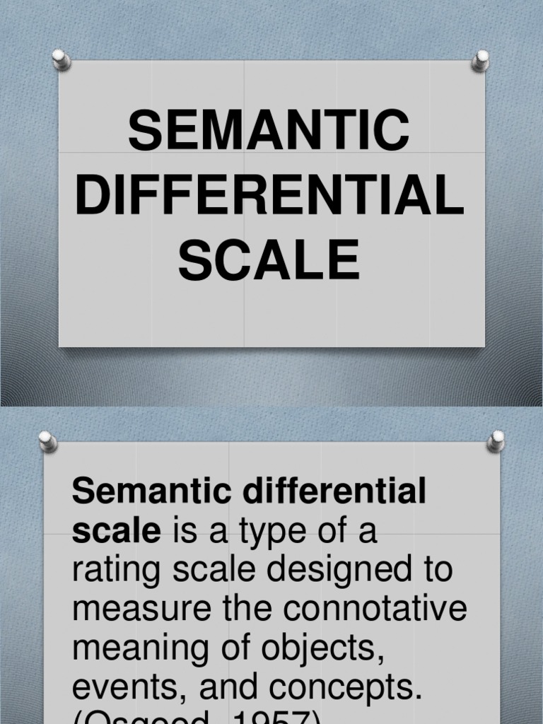 Semantic Differential Only | PDF
